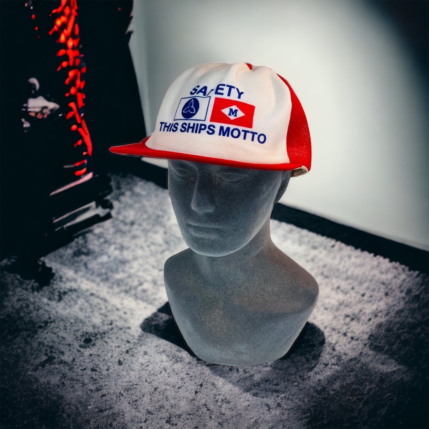 Safety This Ships Motto Logo Red White Blue Trucker M… - Gem