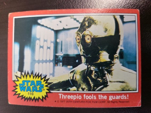 1977 Topps Star Wars Series 2 red Card #110 Threepio Fools guards C3PO ...