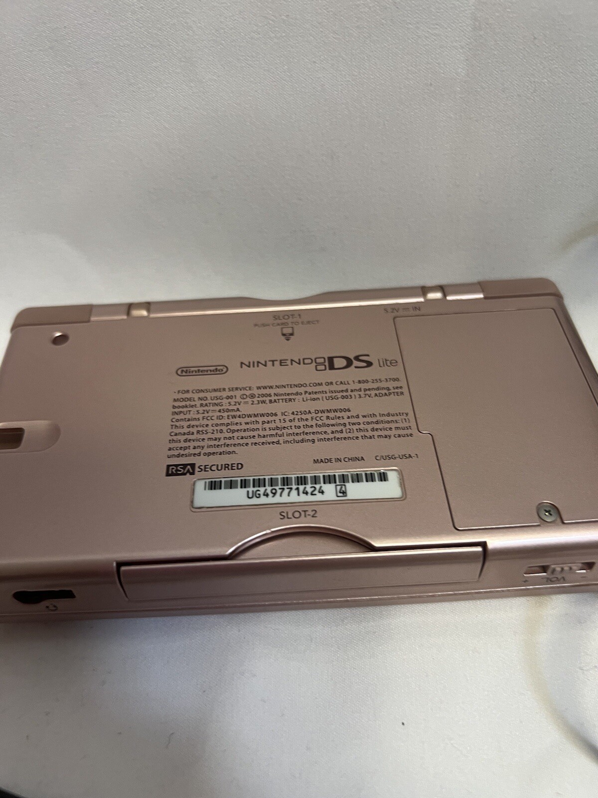Nintendo DS Lite Game Console w/ Charger | Metallic Rose Tested & Works ...