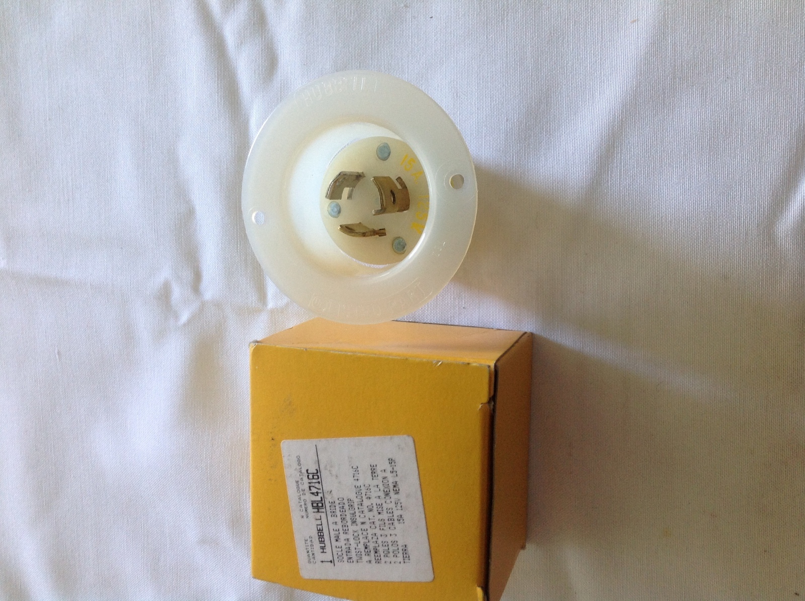 Hubbell HBL4716C, Power Connector, 3 POS,Panel Mount NEW 15A 125V L5 ...