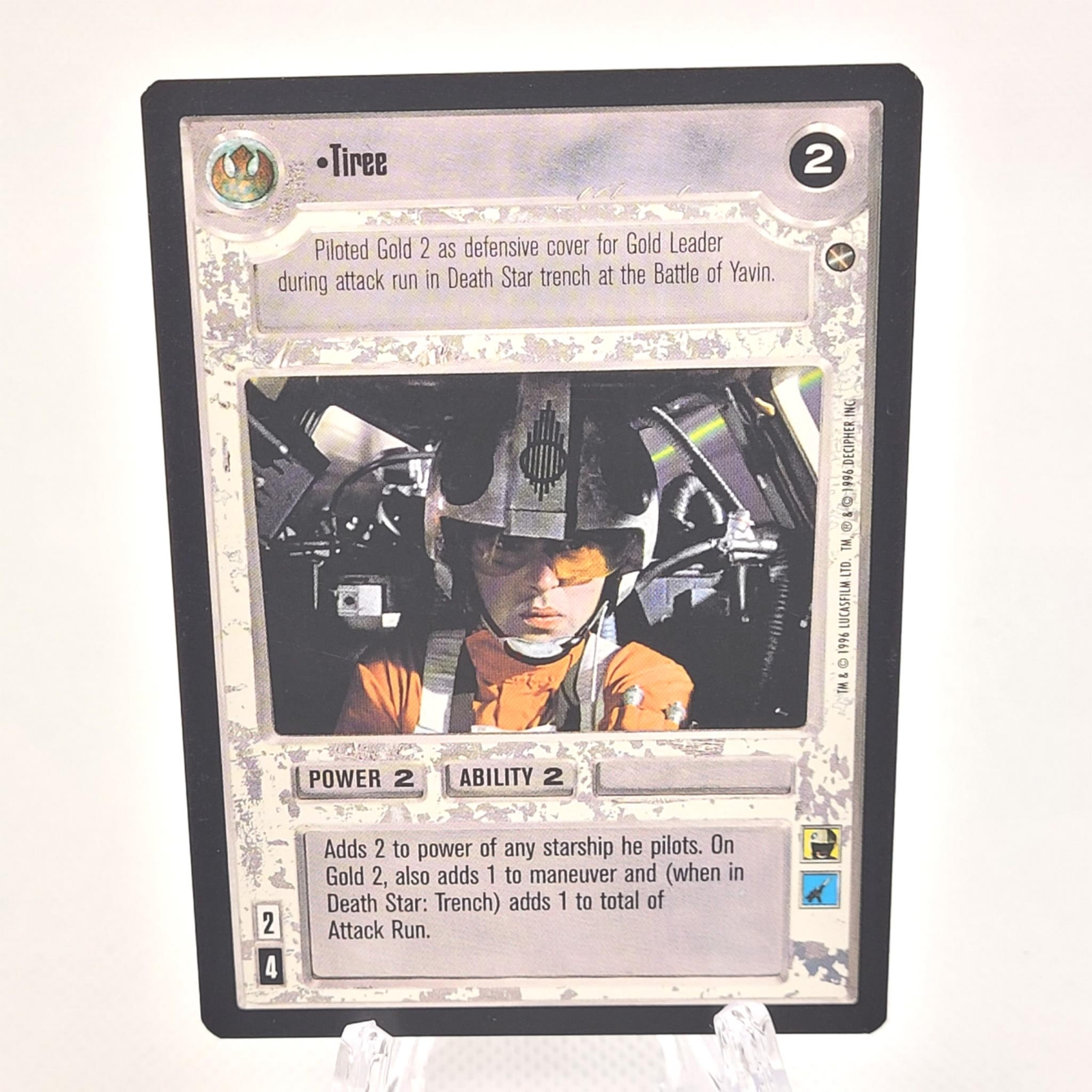 Star Wars CCG A New Hope Limited Black Border Tiree Gold 2 Y-Wing Pilot ...