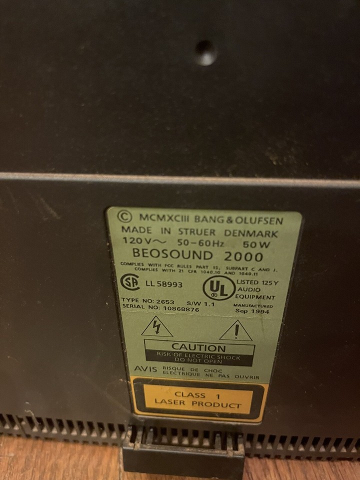 Bang and Olufsen BeoSound 2000 MCMXCIII B&O CD/RADIO/TAPE Blue, No ...