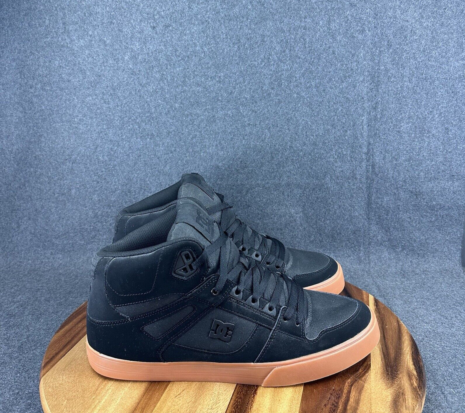 DC Shoes Mens 15 Pure Sneakers Black Gum Soles Leathe… - Gem