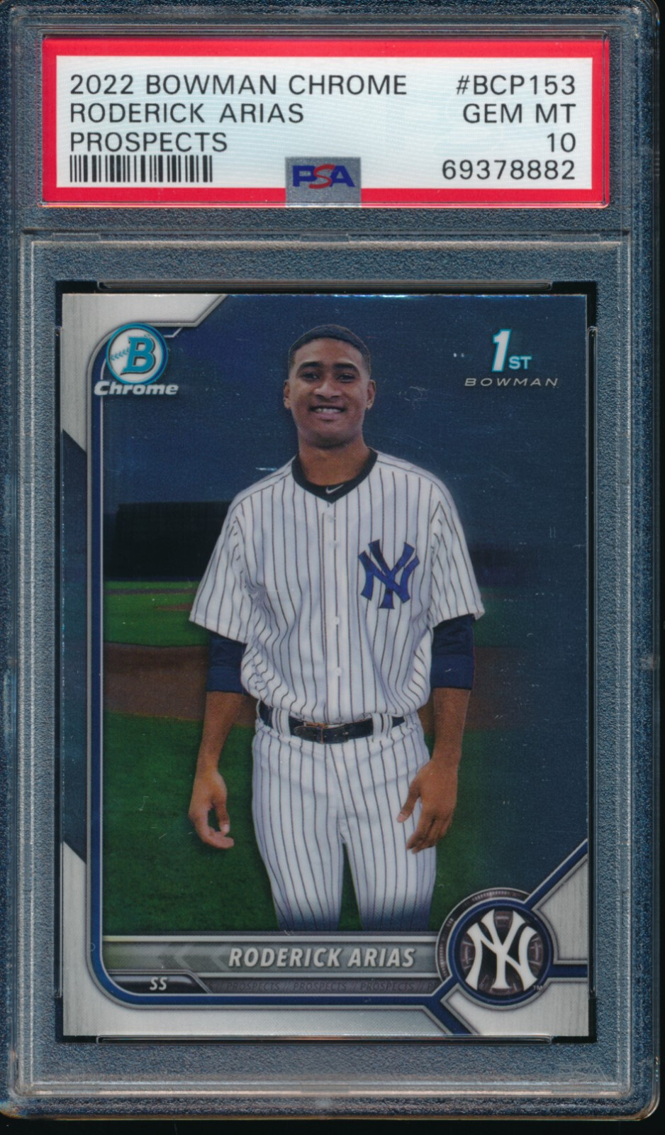 PSA 10 RODERICK ARIAS 2022 Bowman Chrome Prospects Yankees Rookie RC ...