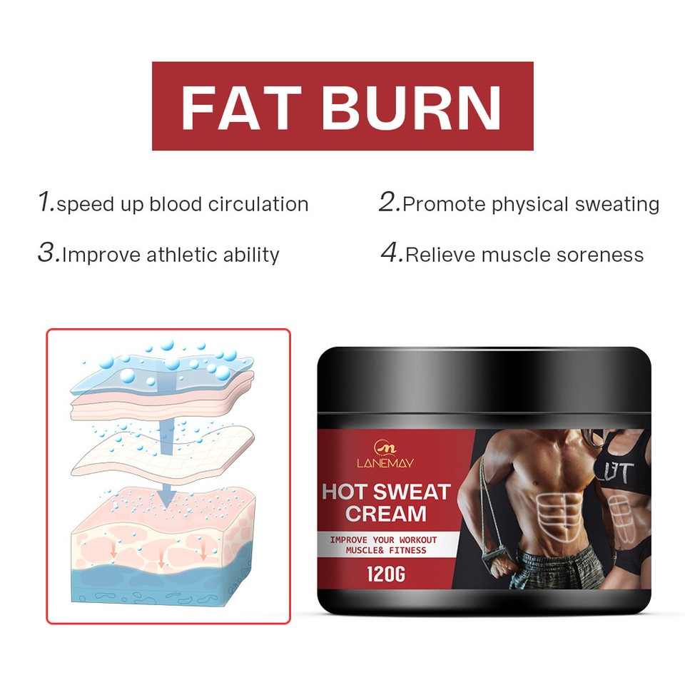 Hot Sweat Cream, Belly Fat Burning Cream Gel Weight Loss Cream Workout ...