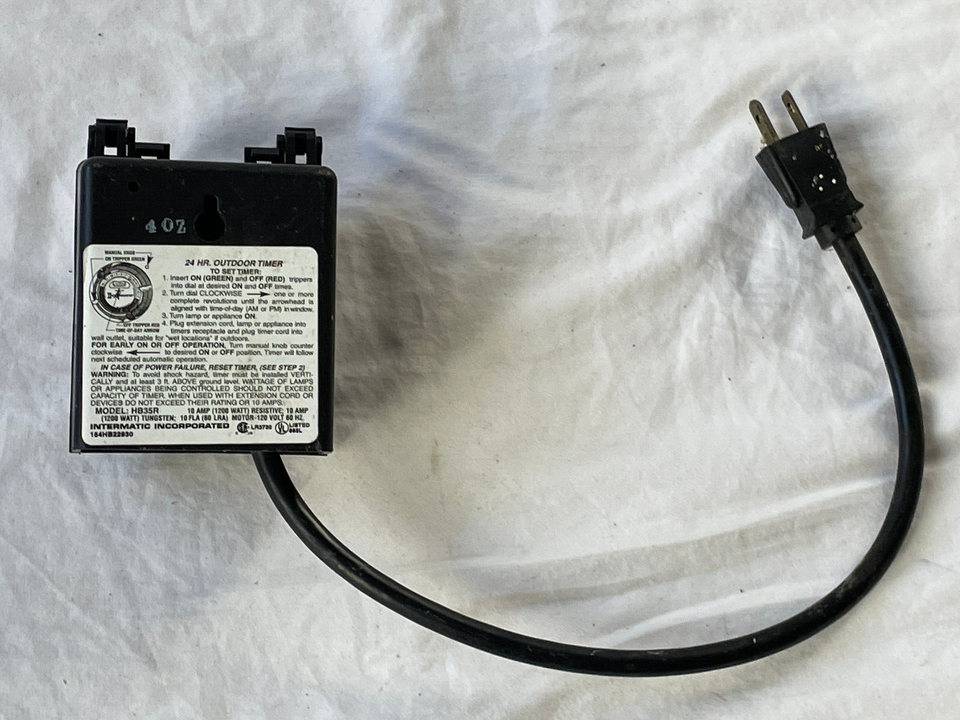 Intermatic HB35R Black Outdoor Landscape Outlet Timer Lighting Time ...