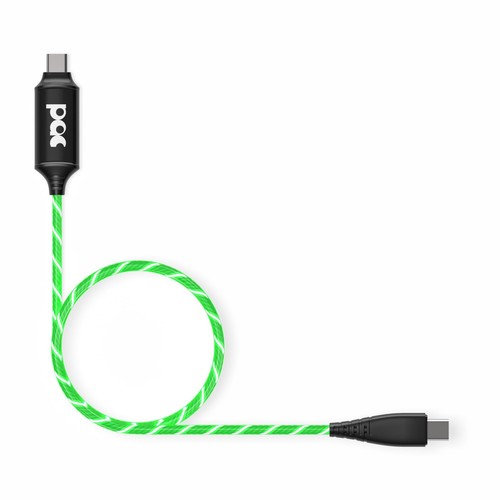 3FT/1M Green PowerAware 224/110V Light Up USBC to USBC Cable & LED ...