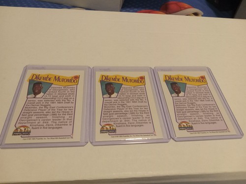 (3) 1991-92 NBA HOOPS HOF DIKEMBE MUTOMBO # 48 NMMT ( GRADABLE) "ROOKIE ...