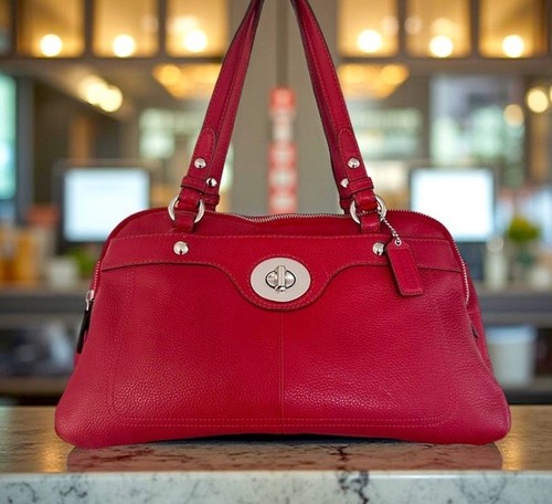 Rare Vintage Coach Cherry Red Leather Shoulder Bag | eBay