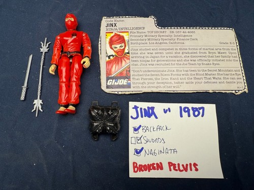 Vintage 1987 GI Joe ARAH Jinx v1 Near Complete w File Card - Broken ...
