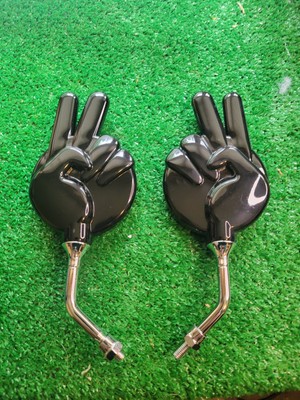 Honda Metro Ruckus Elite Dio Peace Sign Mirrors Black | eBay