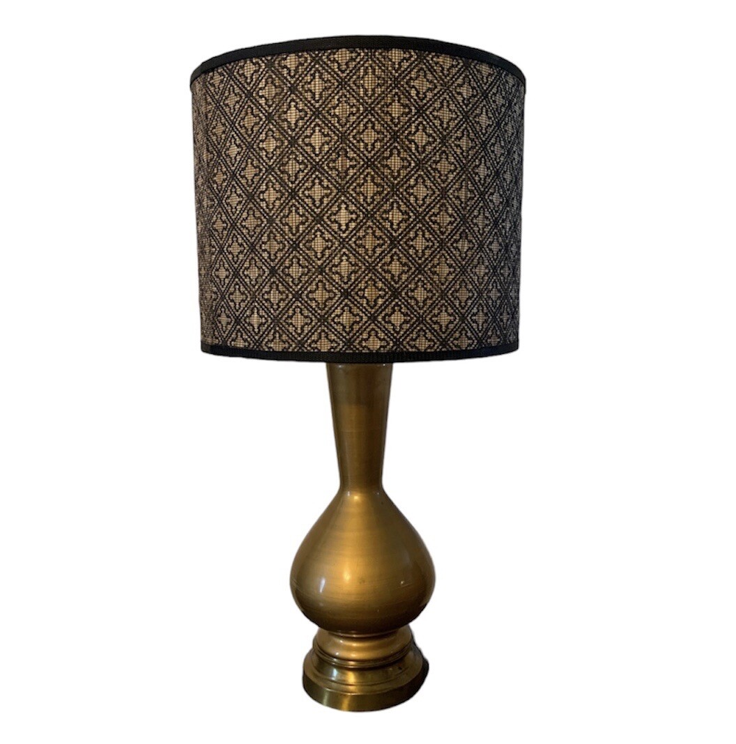 VTG Mid Century Modern Dark Gold Tall Table Lamp 32” Works Great | eBay