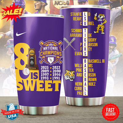 LSU Tiger Baseball 2025 Champions Tumbler Cup M02 | eBay