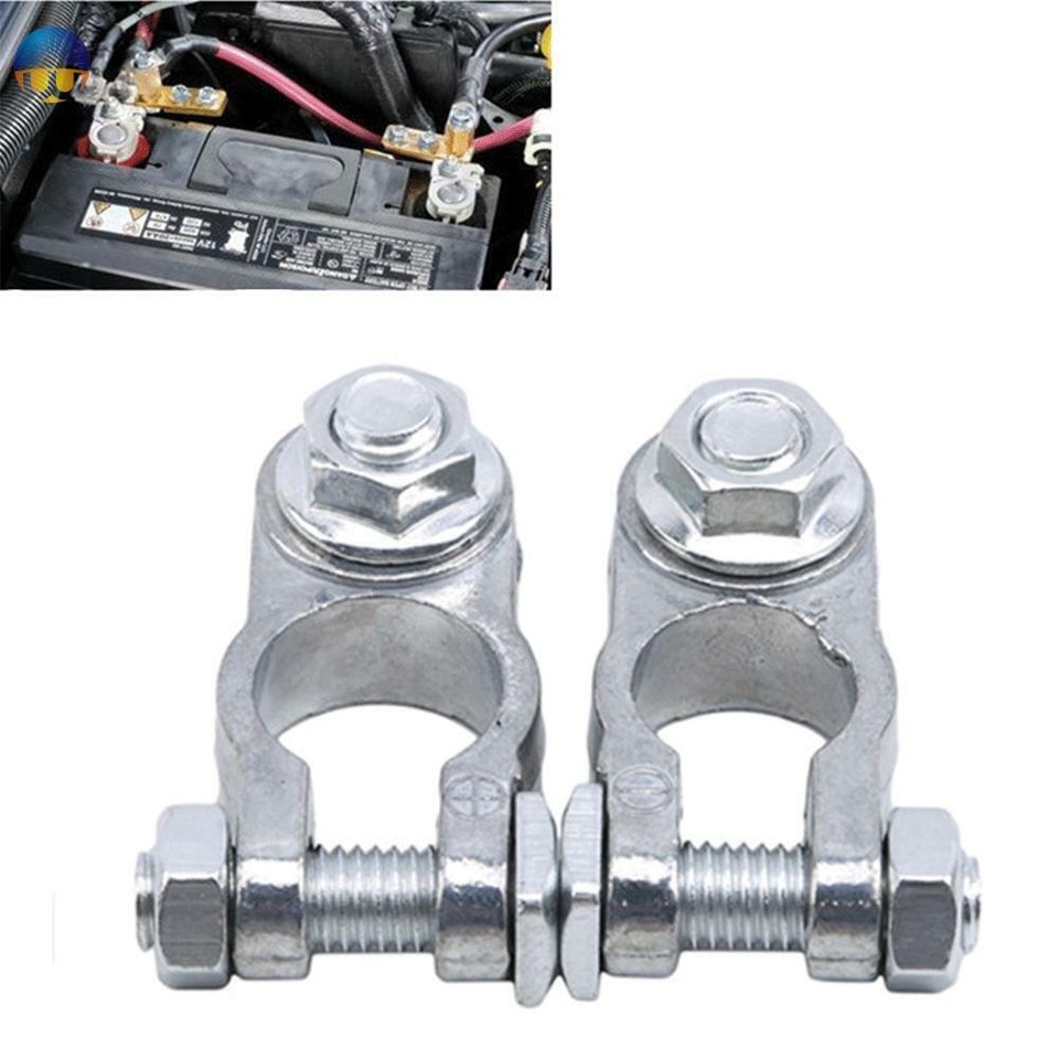 2Pcs Positive & Negative Car Battery Terminals Heavy Duty Cable ...