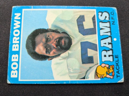 1971 Topps Football Card # 16 Bob Brown (HOF) - Los Angeles Rams (VG ...
