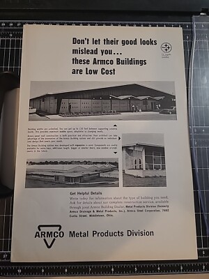 Armco Metal Products Division Print Ad 1962 8x11 Vintage | eBay