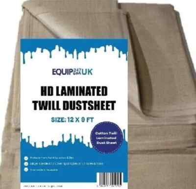 Laminated Cotton Dust Sheet Heavy Duty Decorating Paint Protection ...
