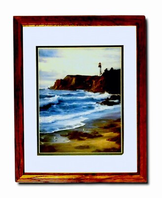SHARON RICKERT Lighthouse Print (15.5"x12.5") Wood Framed Beach ...