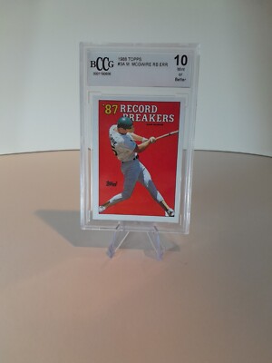 1988 Topps Baseball Error Card Mark McGwire 87 Record Breakers #3 ...