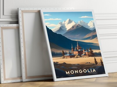 Mongolia 40x50cm Stretched Travel Canvas Wall Art Print | eBay Australia