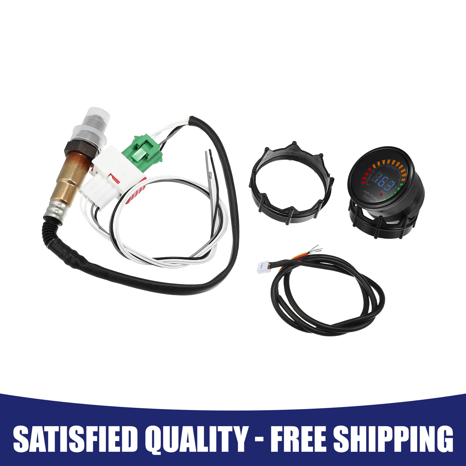 Air Fuel Ratio Gauge LED Digital Display with Oxygen Sensor Gauge 12V ...