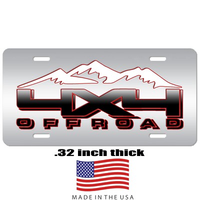 4x4 Off road vehicle art aluminum license plate car truck SUV gray tag ...
