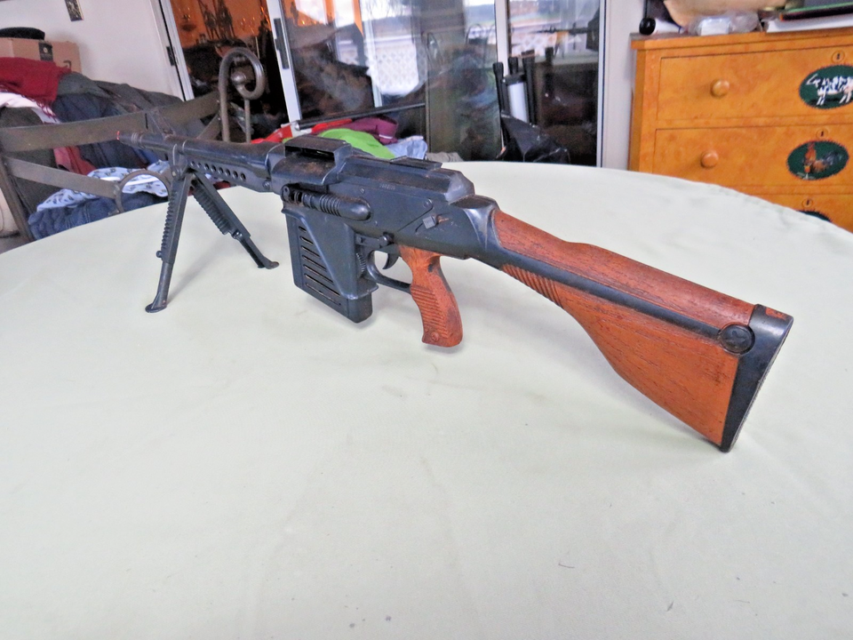 1950s 60s MARX AUTOMATIC MACHINE GUN W/ BIPOD & COCKING ACTION NOISE ...