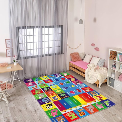 Kids Rug for Playroom, ABC Play Mat Educational Rugs, Soft Non-Slip Rug ...