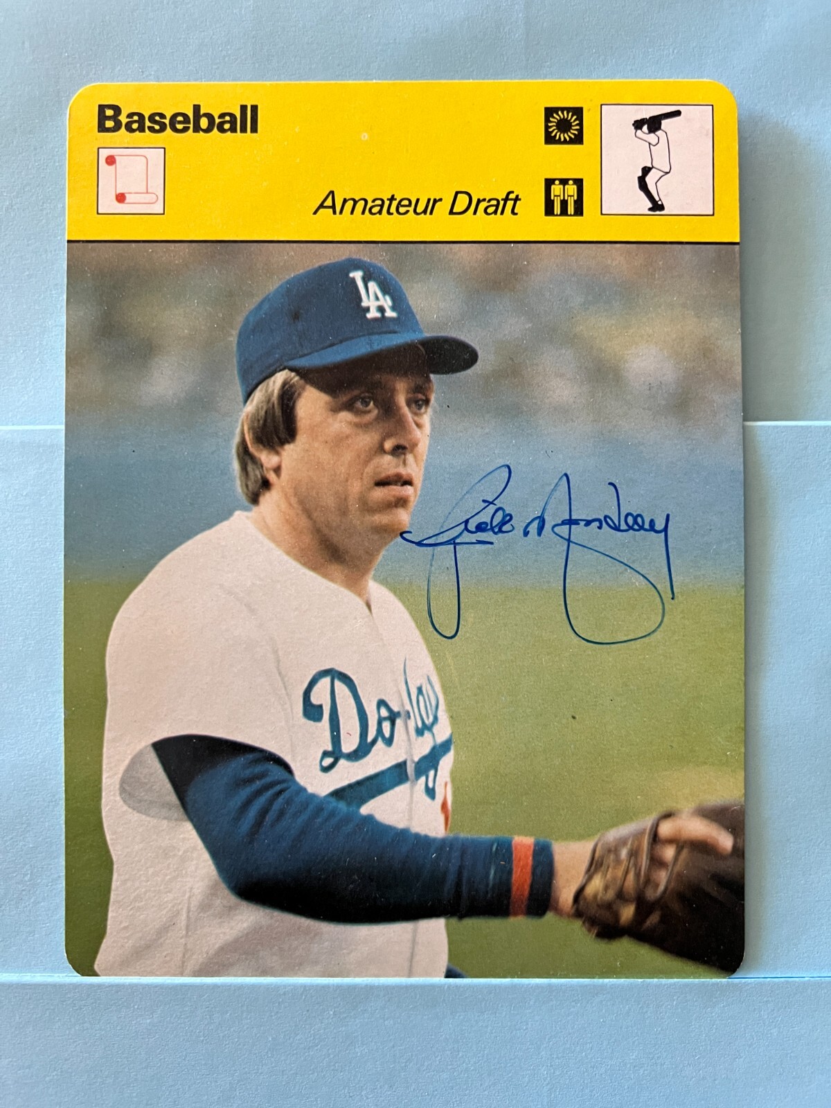 Rick Monday autographed signed 4 3/4 X 6 1/4 thin card. First Player ...