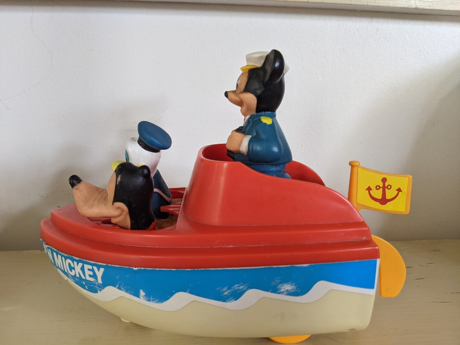 Vintage Disney Illco Cap’n Mickey Motorboat Boat Wind-Up Floats 1970s ...