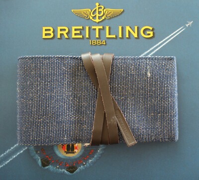 BREITLING PADDED CANVAS WATCH CASE W/ LEATHER LASHING STRAP & DIVIDED ...