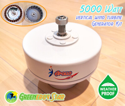 Apollo VAWT 5000W AC 12V/24V Magnet Vertical Axis Wind Turbine ...