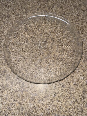 Arcoroc Country Wheat Crystal Dish round plate platter 13”x.75” Shaft 2 ...