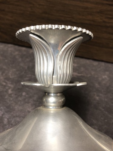 Vintage Pair Wrought Farberware Candle Holders Flower Design Bklyn NY ...