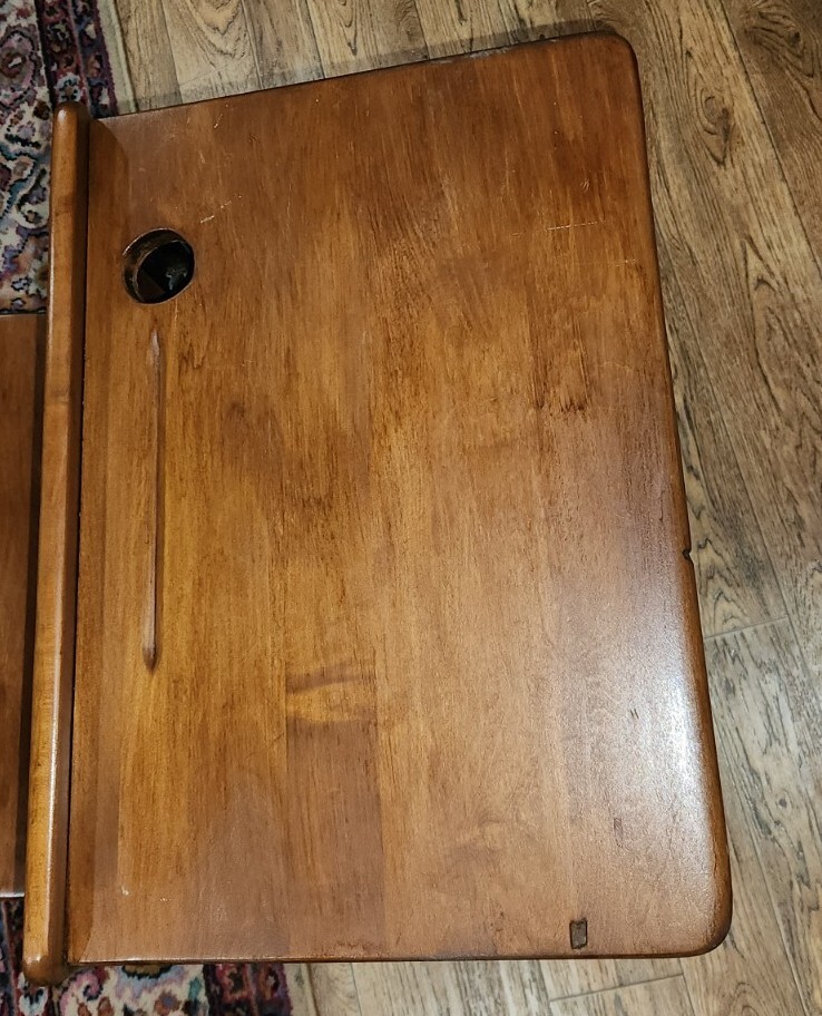 Antique ASC Metal & Wood Student School Desk Nice Industrial Look ...