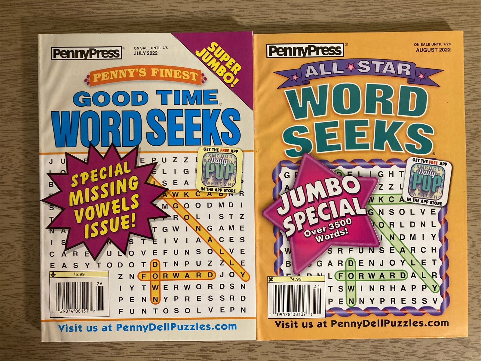 Lot of 2 Dell Penny Press Word Search Puzzle Books All Star Favorite ...