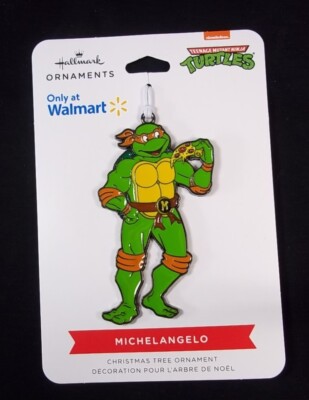 Hallmark TMNT MICHELANGELO flat metal ornament on card 2023 WM ...