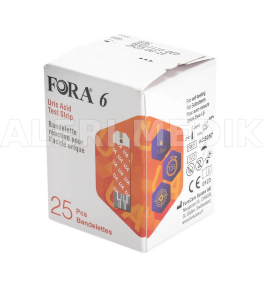FORA 6 Uric Acid Test Strips - 1 to 5 Box Options | Gout Test Kit ...