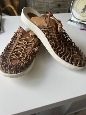 Woman’s KEEN slip on leather, rope like Sandals, Sz 11, Hippie, Boho ...