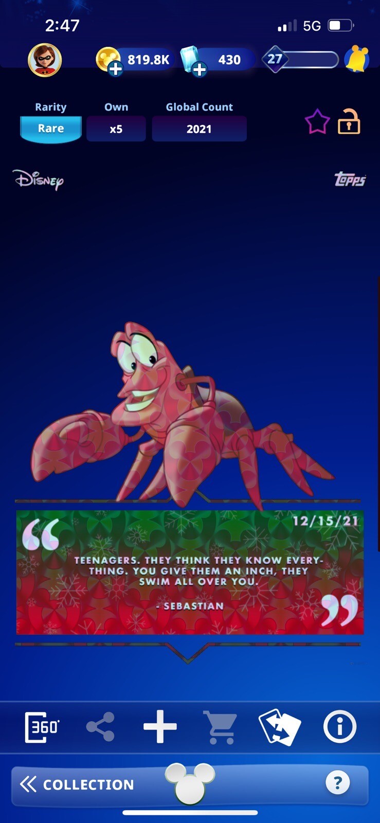 Topps Disney Collect Digital Card 2021 Daily Commemorative LE Insert ...