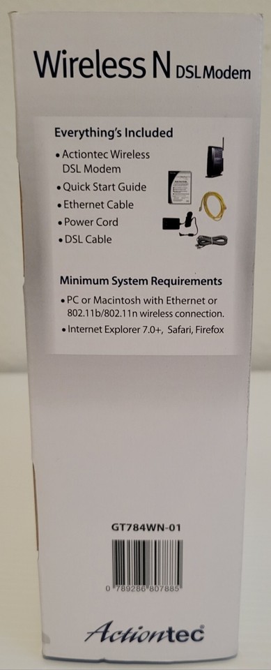 New Open Box Actiontec GT784WN-01 Wireless N DSL Modem Router No ...