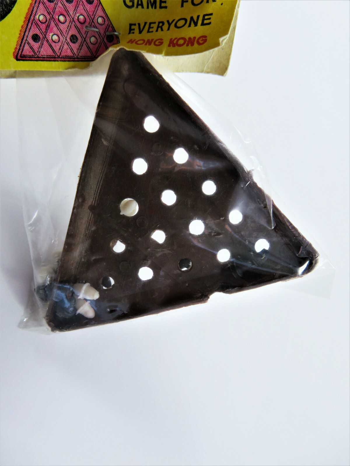 Vintage 1960s Triangle Peg Checkers Miniature Toy Game Sealed Package ...