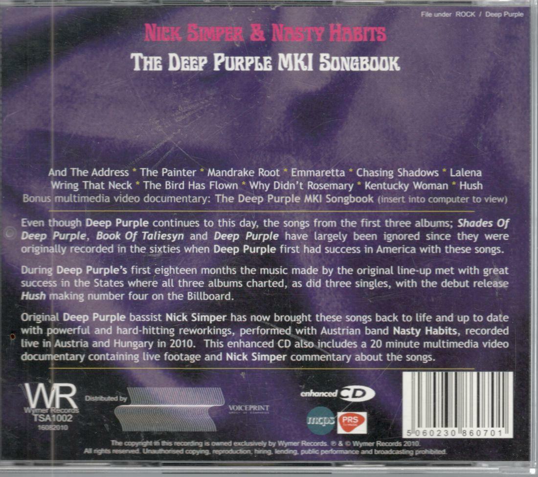 The Deep Purple MKI Songbook by Nick Simper & Nasty Habits (CD, Sep ...
