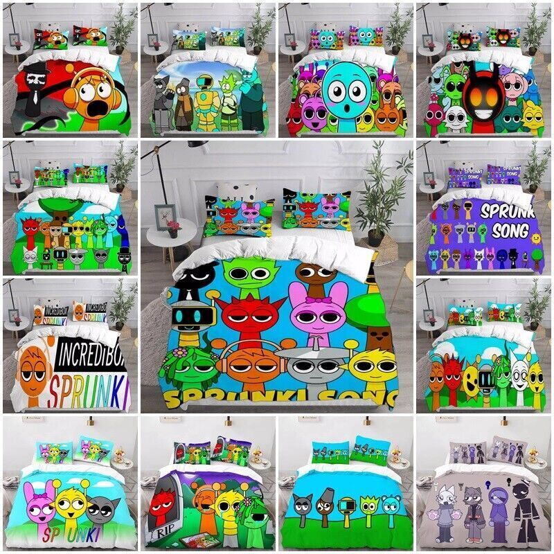 Incredibox Sprunki 3D Duvet Cover Pillowcase Single Double King Bedding ...