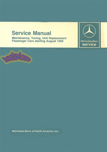 MERCEDES MANUAL SERVICE REPAIR SHOP WORKSHOP BOOK | eBay