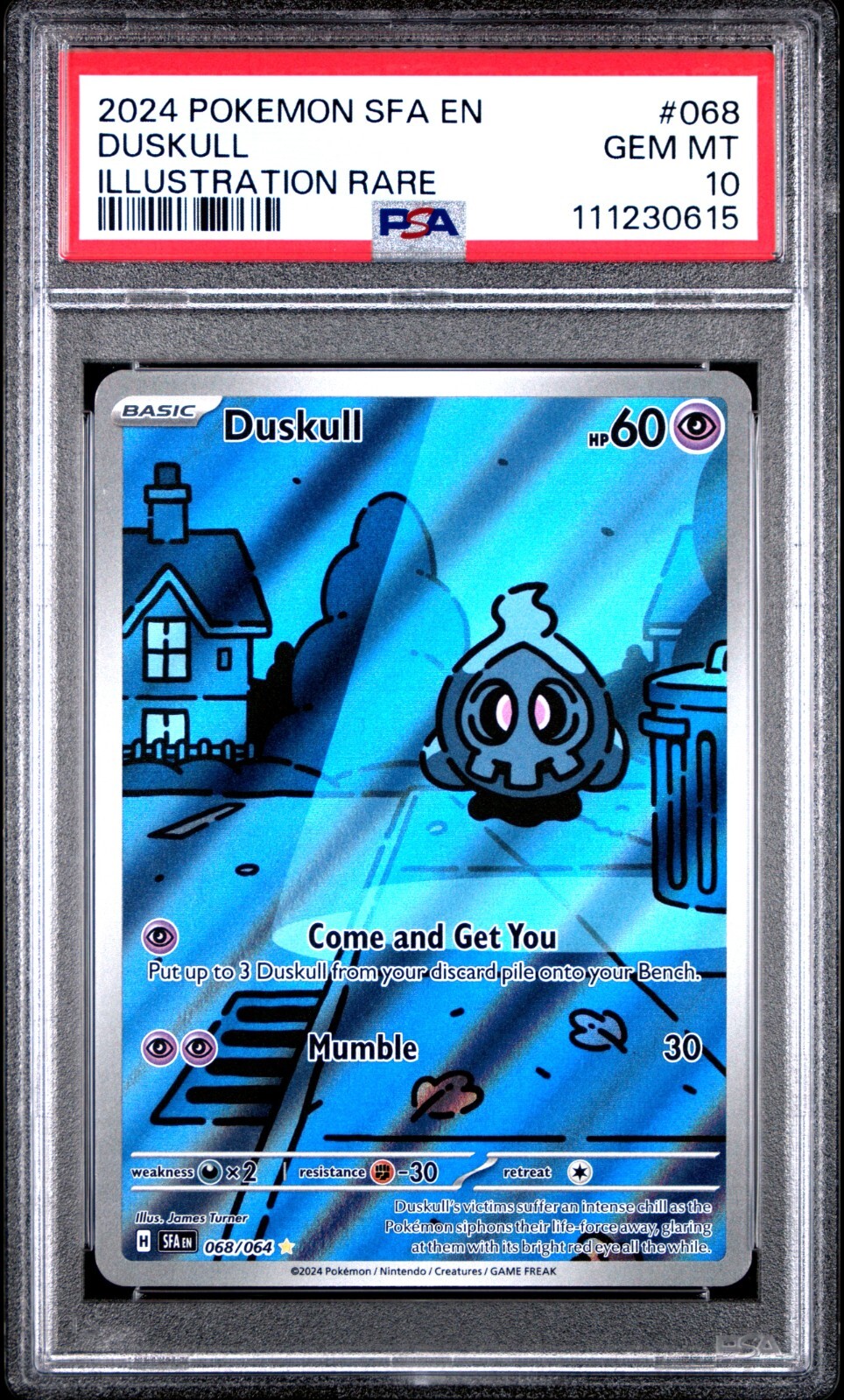 Pokemon TCG Duskull 068/064 Shrouded Fable Illustration Rare Card - PSA ...