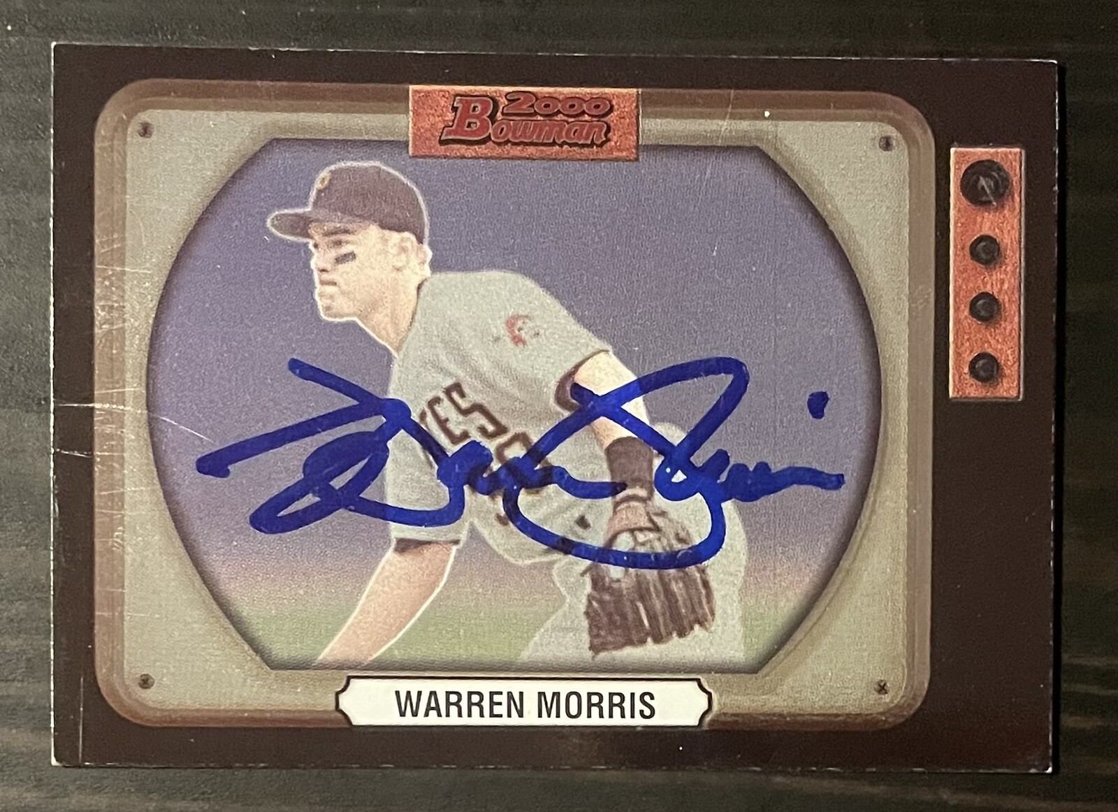 2000 Bowman Retro-Future #29 Warren Morris Pittsburgh Pirates Signed ...