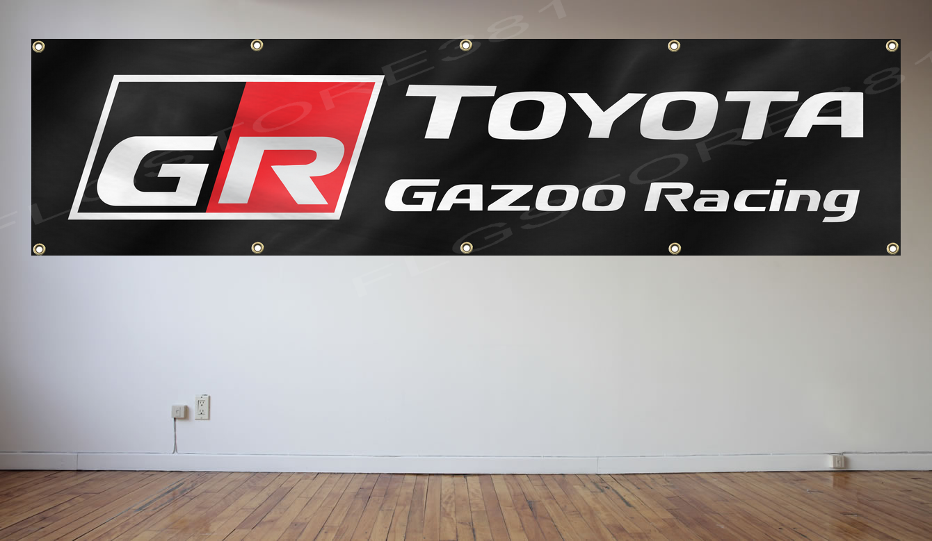 Toyota Gazoo Racing Banner Flag 2X8Ft Car Racing Rally Flag Wall Decor ...