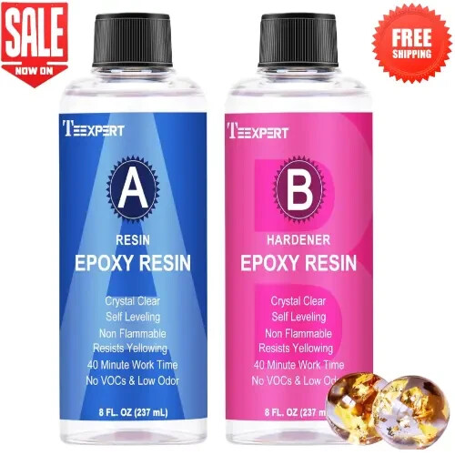 Epoxy Resin Kit 16Oz. Self-Leveling Crystal Clear & Bubble-Free Epoxy Resin NEW 7445031362360| eBay