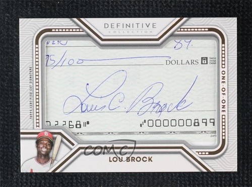 2022 Topps Definitive Collection Cut Signatures 1/1 Lou Brock Auto HOF ...